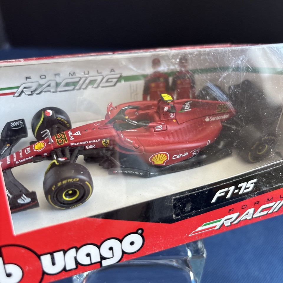 Ferrari Formula 1 Racing Team F1-75 2022 1/43 Carlos Sainz #55 Burago ...