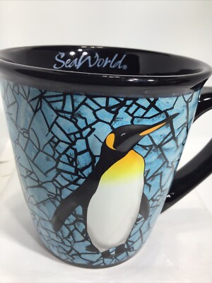 SEAWORLD COFFEE MUG. EMBOSSED SEA WORLD PENGUINS MUG. MOSAIC 3D Mug ...