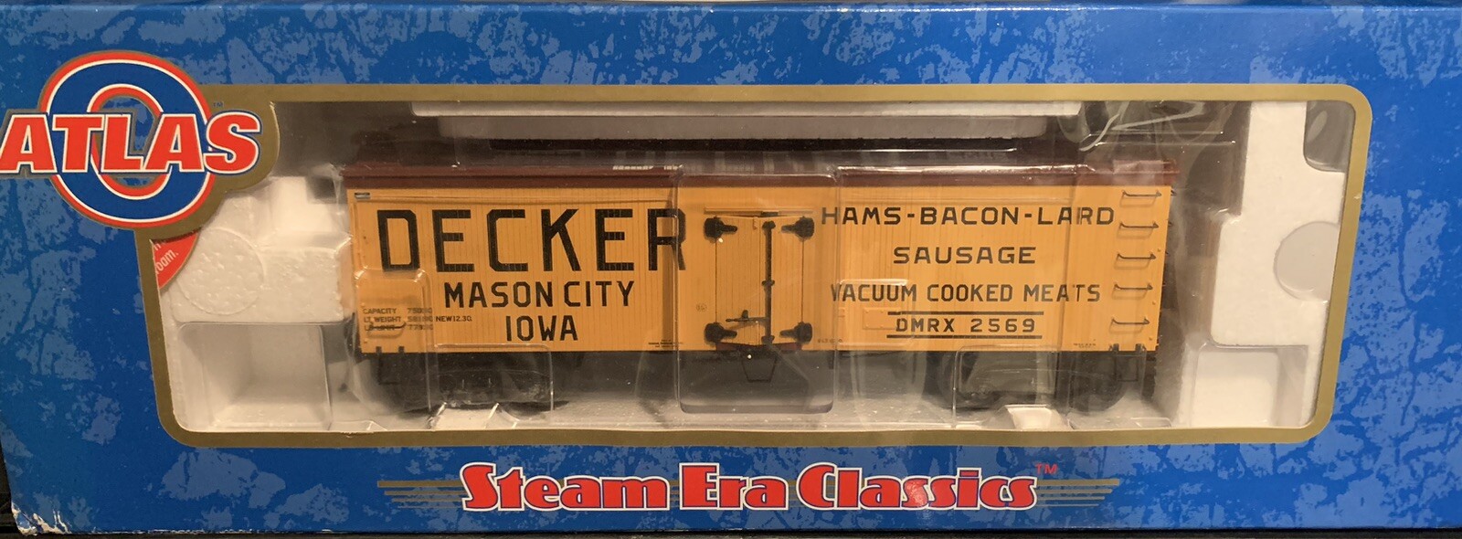 ATLAS O 3-RAIL DECKER (MASON CITY, IOWA) 36’ WOODSIDE MEAT REEFER CAR ...