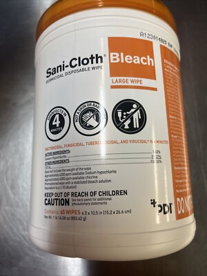 Sani-Cloth Bleach Germicidal Surface Disinfectant Wipes 75 Wipes per ...