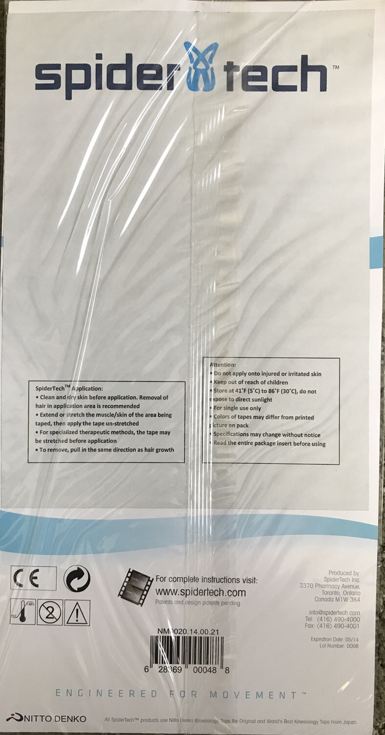 Black SpiderTech Calf & Arch Spider Precut Kinesiology Tape New Athlete ...