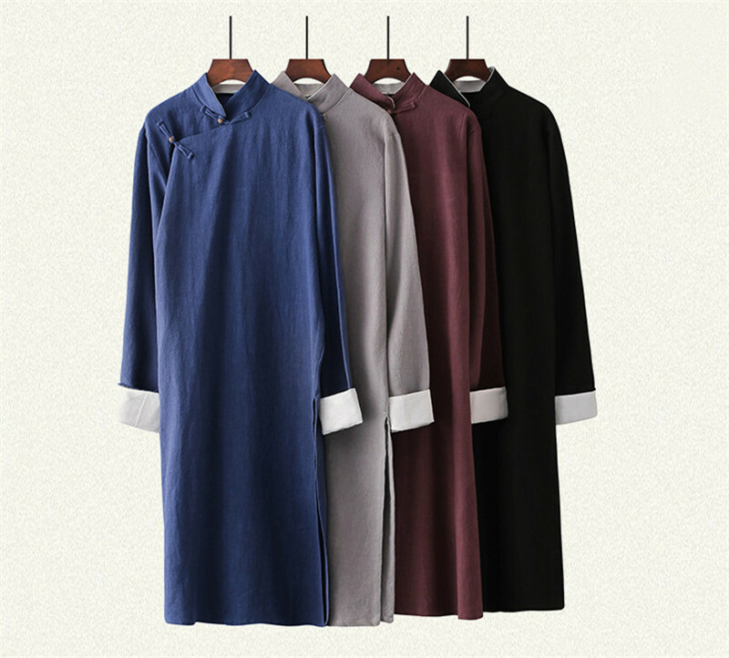 Wing Chun Men Robe Cheongsam Tai chi Kung Fu Suit Martial Arts Uniforms ...