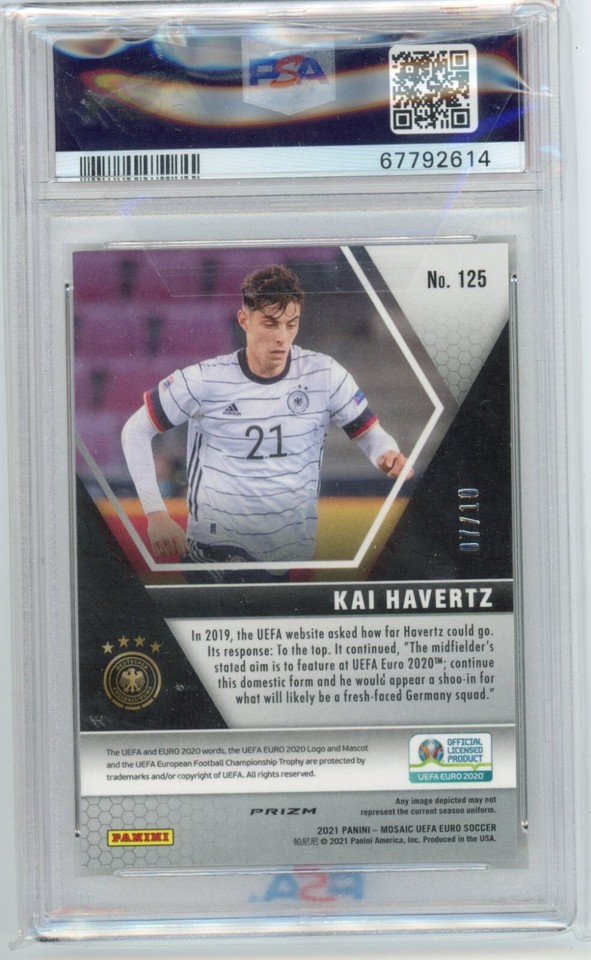 Kai Havertz 2020 Mosaic UEFA Euro '20 Gold Prizm /10 PSA 9 Germany #125 ...