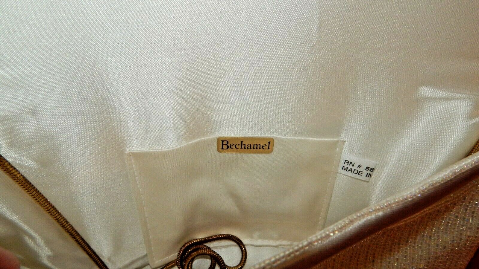 White Beaded Clutch Purse Evening Bag BECHAMEL With Shoulder Chain EUC ...