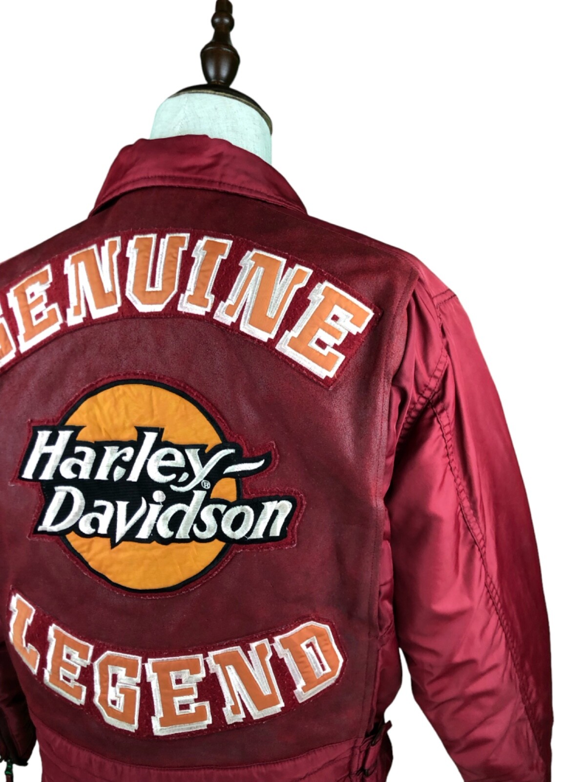 Vintage Harley Davidson Genuine Legend Red Nylon Leat… - Gem
