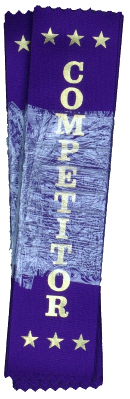 100 COMPETITOR Satin Award Ribbons - 20 x 5 cm - GOLD print - Aust Made ...