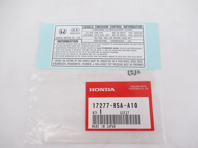 Genuine OEM Honda 17277-R5A-A10 Emission Label | eBay