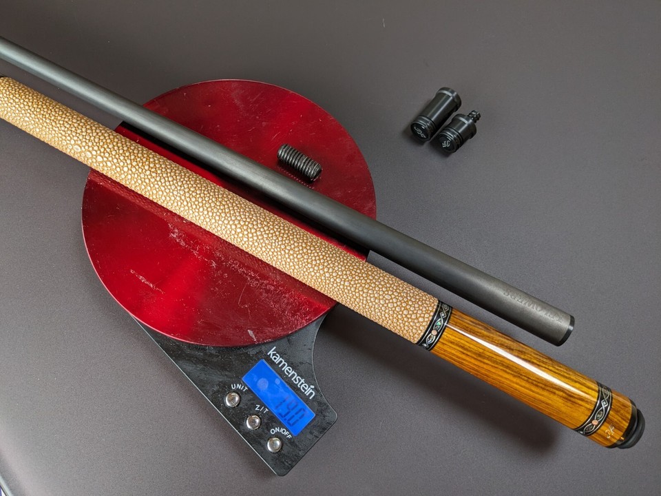 J. Flowers Pool Cue With OEM Carbon Fiber Shaft, Leather wrap, 8 ...