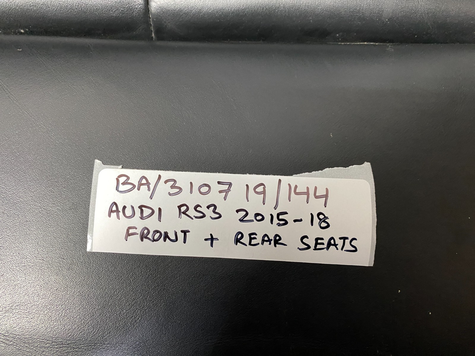 AUDI RS3 2015-18 SALOON FRONT SEATS + REAR SEATS NON-ELECTRIC BLACK ...