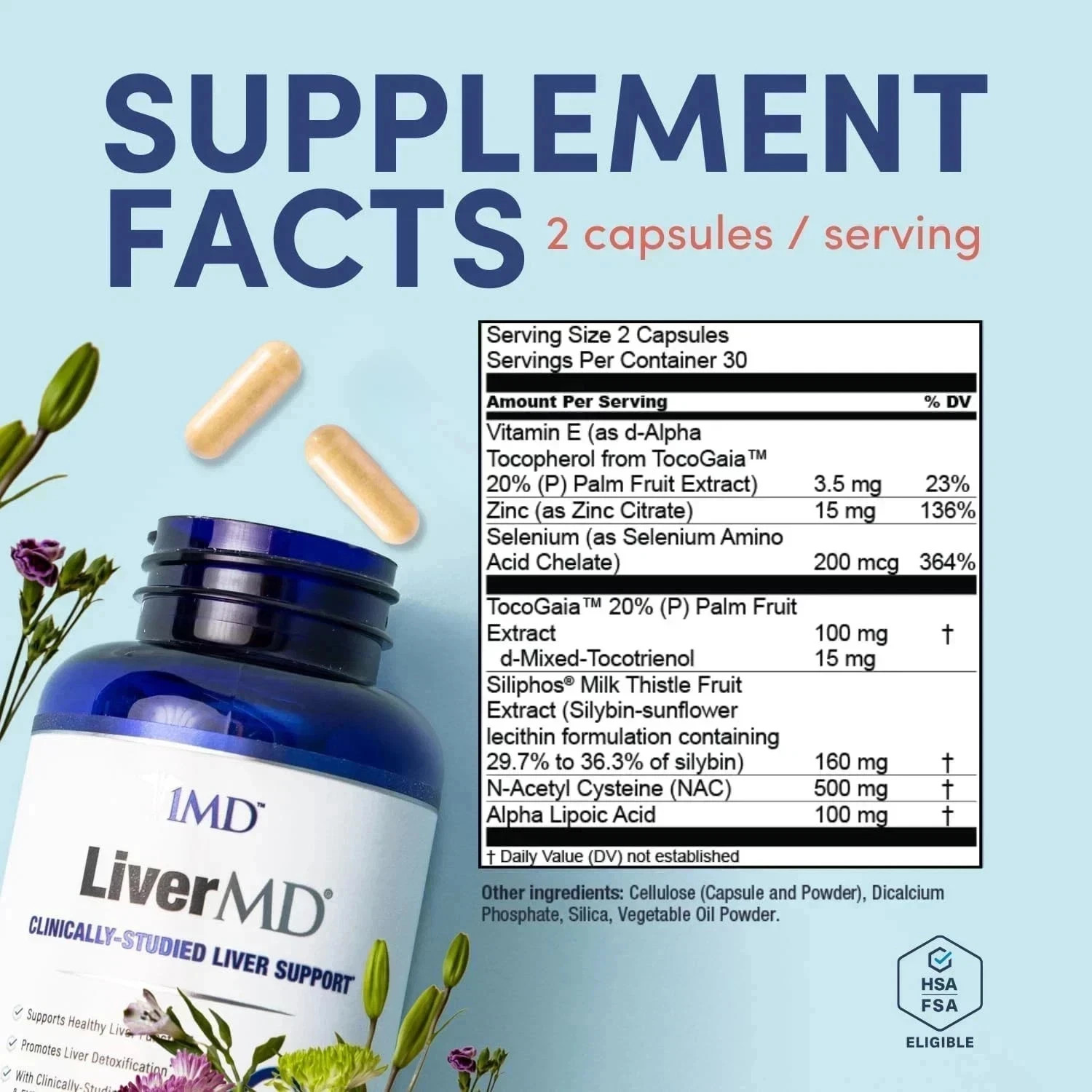 ( 2 Pack ) 1MD Nutrition LiverMD support healthy liver, 60 Caplets, Exp ...