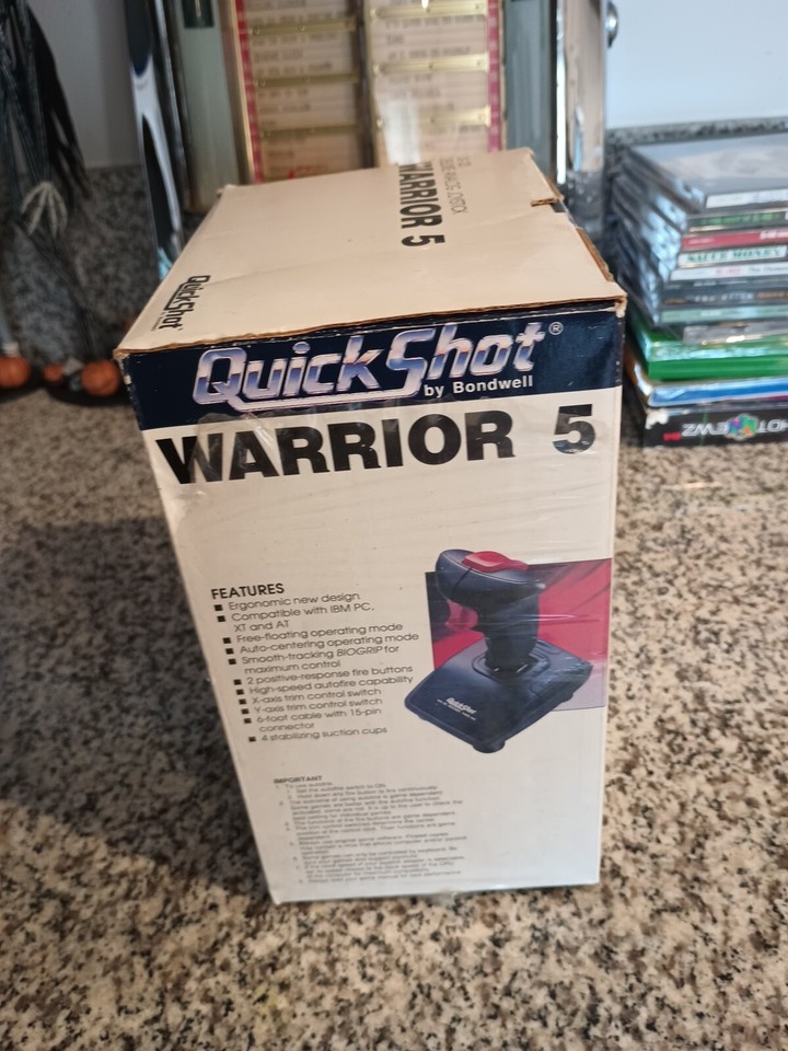 Vintage 1990 Quick Shot QS-123 Warrior 5 Deluxe Analog Joystick in Box ...