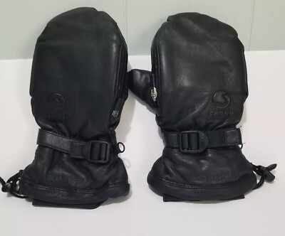 Swany Toaster Black Leather Gloves Mittens MEDIUM Women M SNOWBOARD | eBay