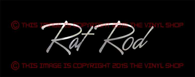CHROME "Rat Rod" VINTAGE 9 inch wide Decal,Old School, Rat Rod, Hot Rod ...