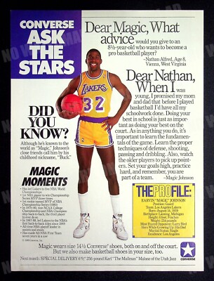 Earvin Magic Johnson Converse Shoes 1989 Trade Print Magazine Ad Poster ...