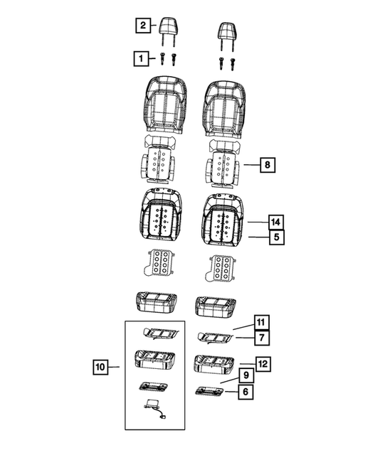 Genuine Mopar Seat Cushion Heated Pad Left 68417896AC for sale online ...