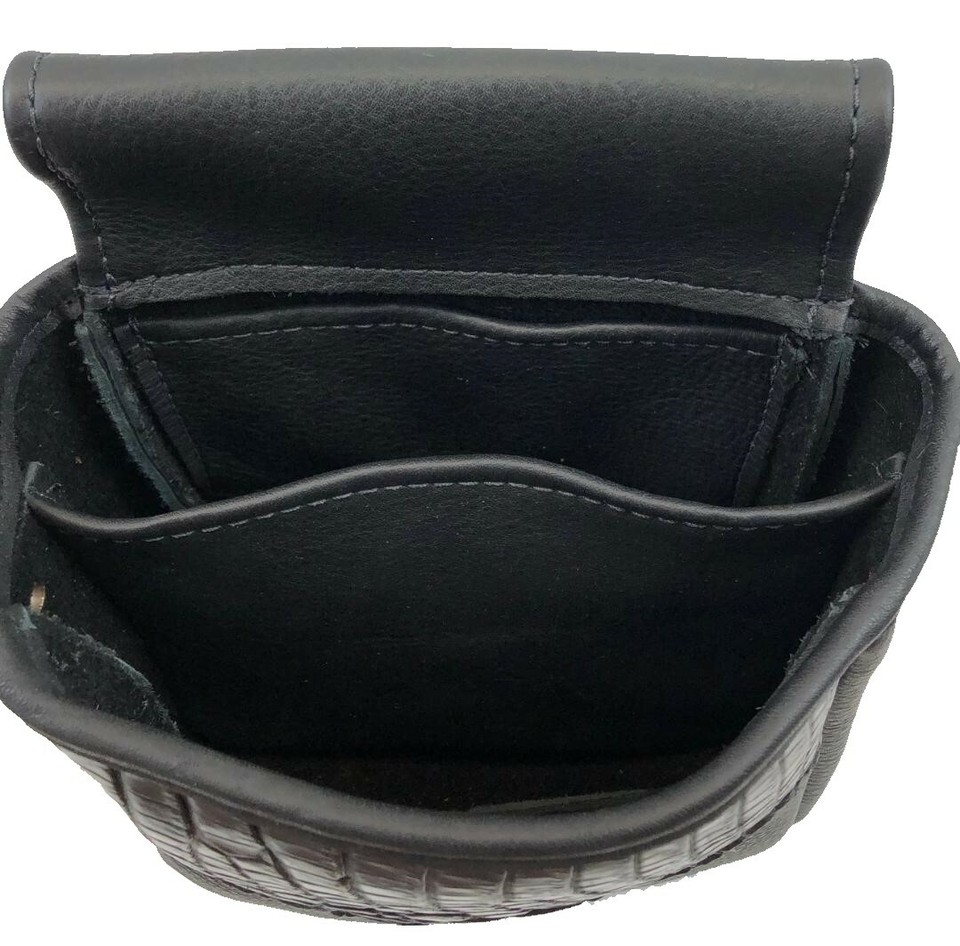 CROCODILE & LEATHER SHOTGUN SHELL POUCH Skeet Sporting Clays Trap Midi ...