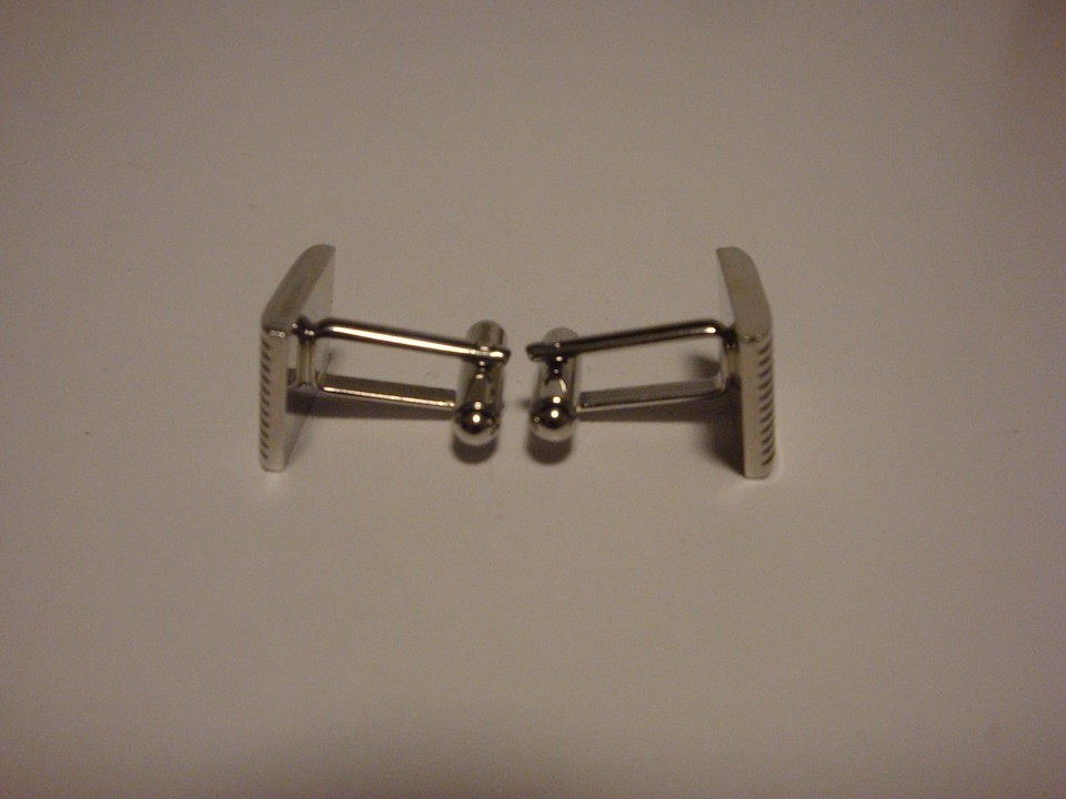 Geoffrey Beene Stainless Steel Cufflinks With Bullet Back Closures | eBay