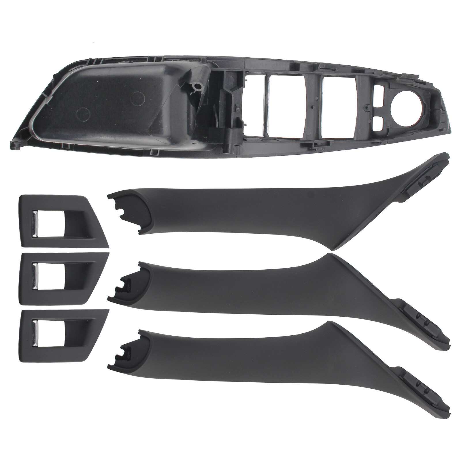 7pcs Black Interior Door Handle Panel Cover Trim For BMW 5 F10 F11 ...
