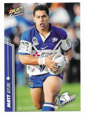 2007 NRL SELECT CHAMPIONS CANTERBURY BULLDOGS MATT UTAI # 20 COMMON ...