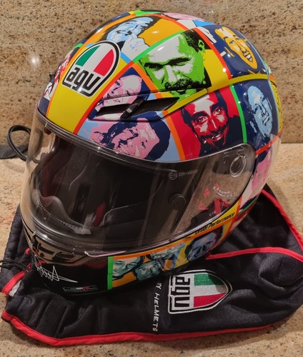 Valentino Rossi AGV Helmet Yamaha MotoGP Faces Laguna Seca BNIB Limited ...