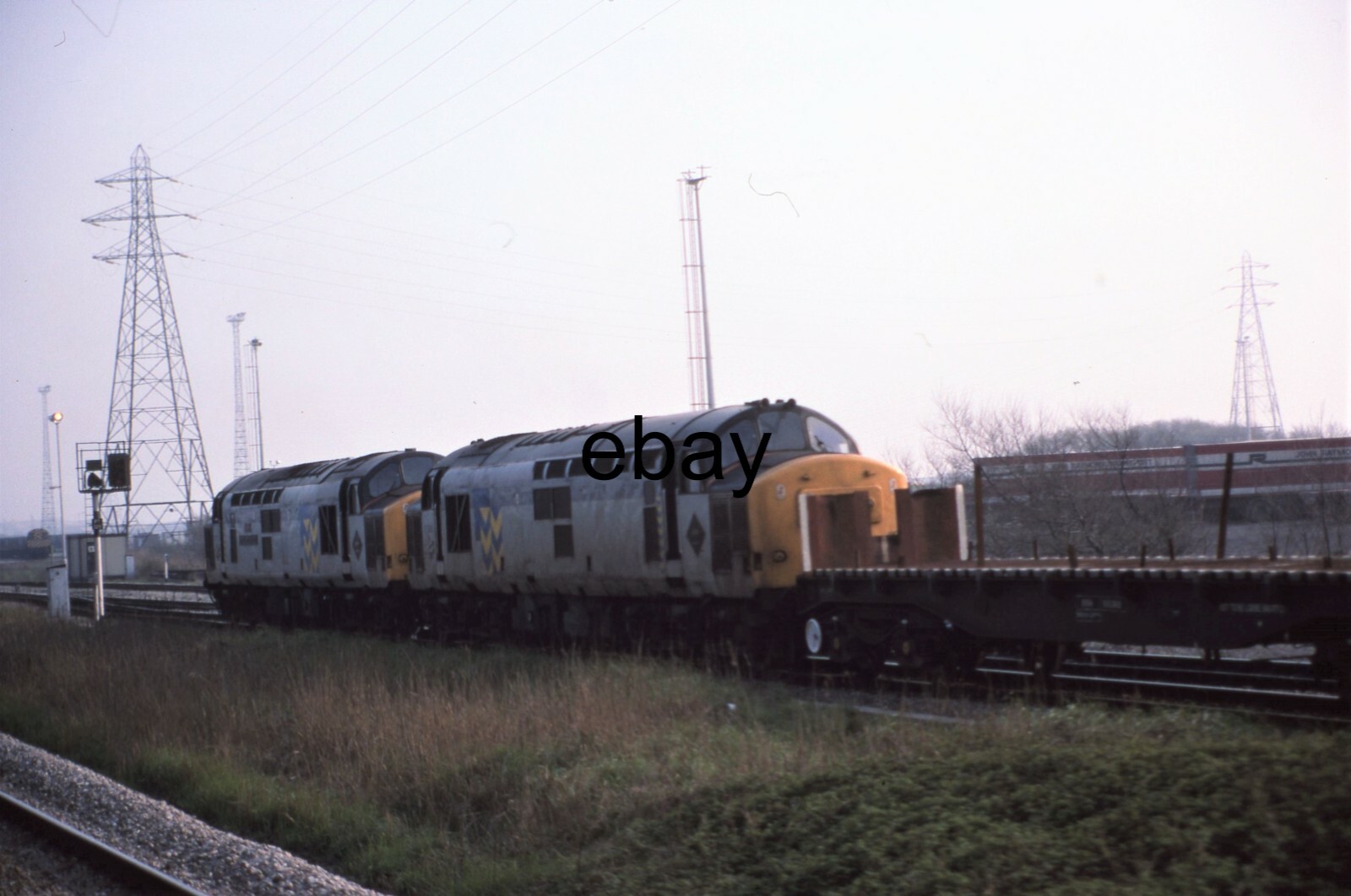 35mm Railway Slide - BR Diesel Electric Loco Class 37. 37906 & 37712 ...