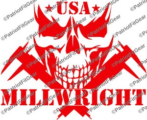 Millwright,USA,Millwright,Calipers,Skull,Micrometers,Sticker,Custom ...