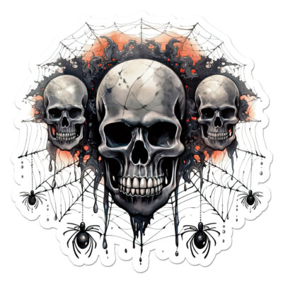 Spider Web Skull Halloween Vinyl Decal Sticker - ebn11049 | eBay