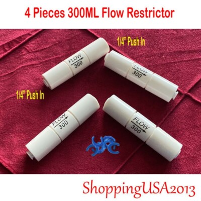 4 Pcs 300 cc ML Flow Restrictor Push In Quick Connect Unter Sink RO ...
