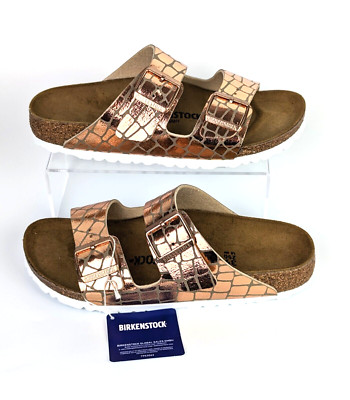 [NWT] Birkenstock Arizona Gator Gleam Copper Sandals size 39 L8 M6 | eBay
