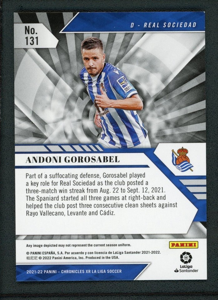 2021-22 ANDONI GOROSABEL 06/23 PANINI CHRONICLES XR LALIGA SANTANDER ...