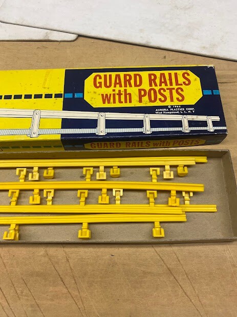 NOS Aurora T-jet HO Scale Slot Car Boxed Yellow Guardrail | eBay