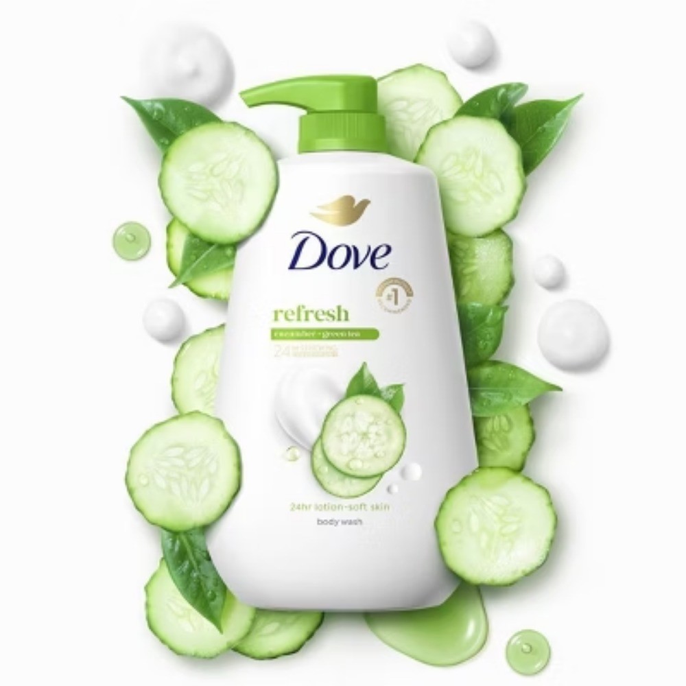 Dove Beauty Refresh Body Wash Pump - Cucumber Green Tea 24hr Skin - 30. ...
