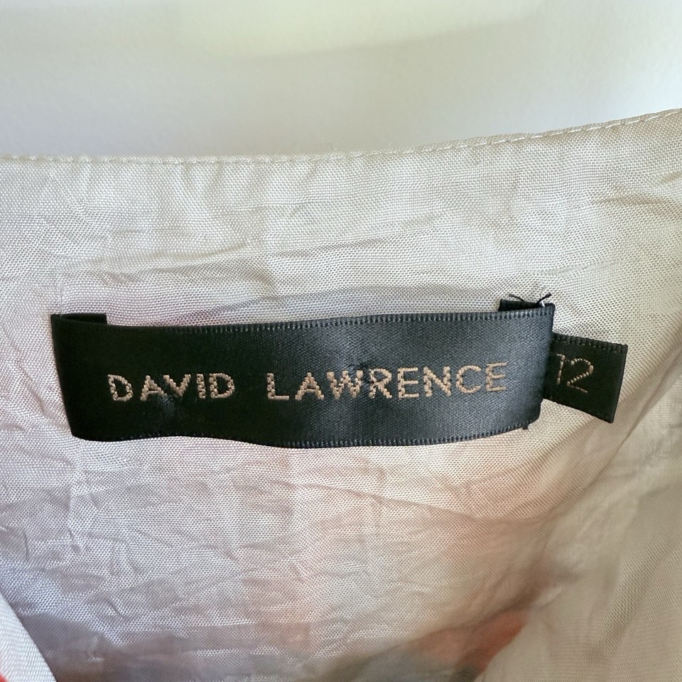 David Lawrence Womens Dress Size 12 Faux Wrap Blue Red Beige Cotton ...