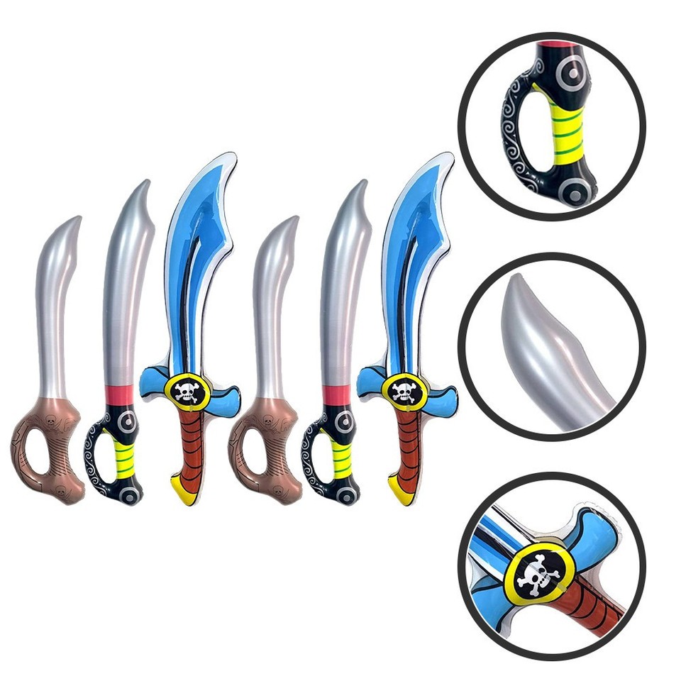 6 Pcs Pirate Costume Sword Inflatable Fighting Sticks Children's | eBay ...