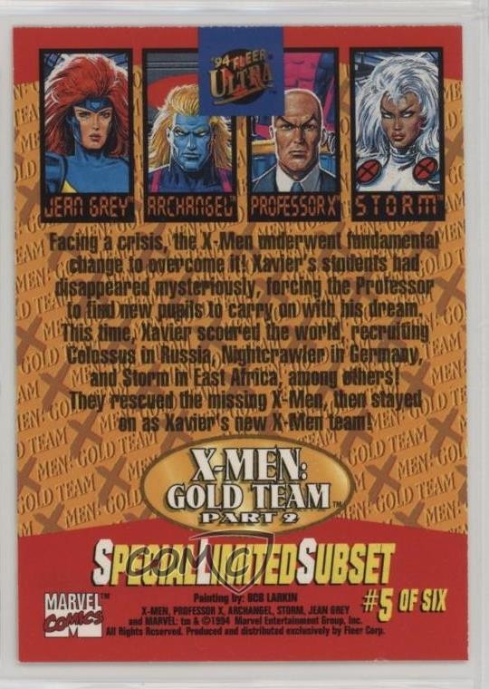 1994 Fleer Ultra Marvel X-Men Team Triptych Jean Grey Archangel ...