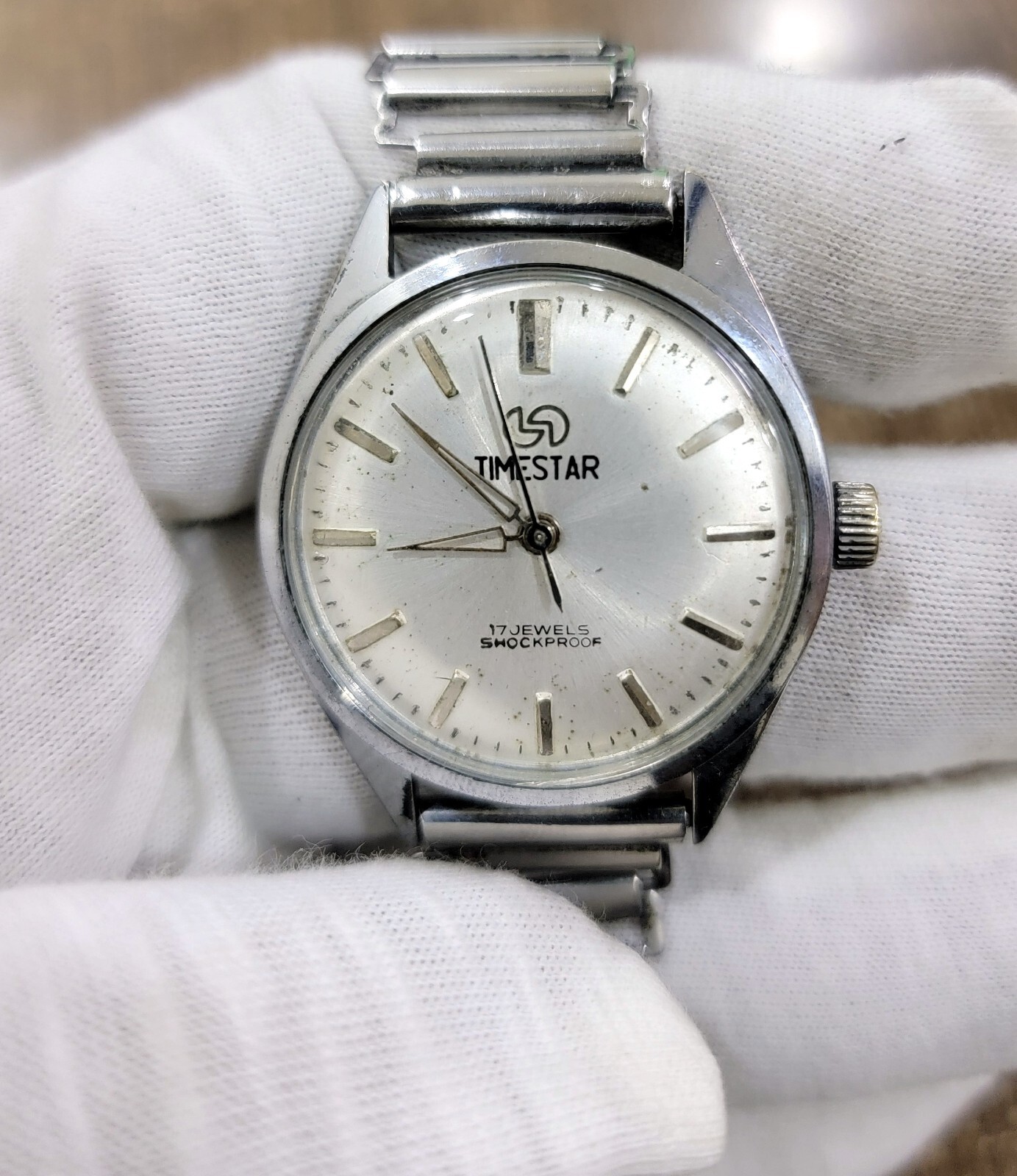 Vintage Original TIMESTAR 17 JEWELS Antique Collectib… - Gem