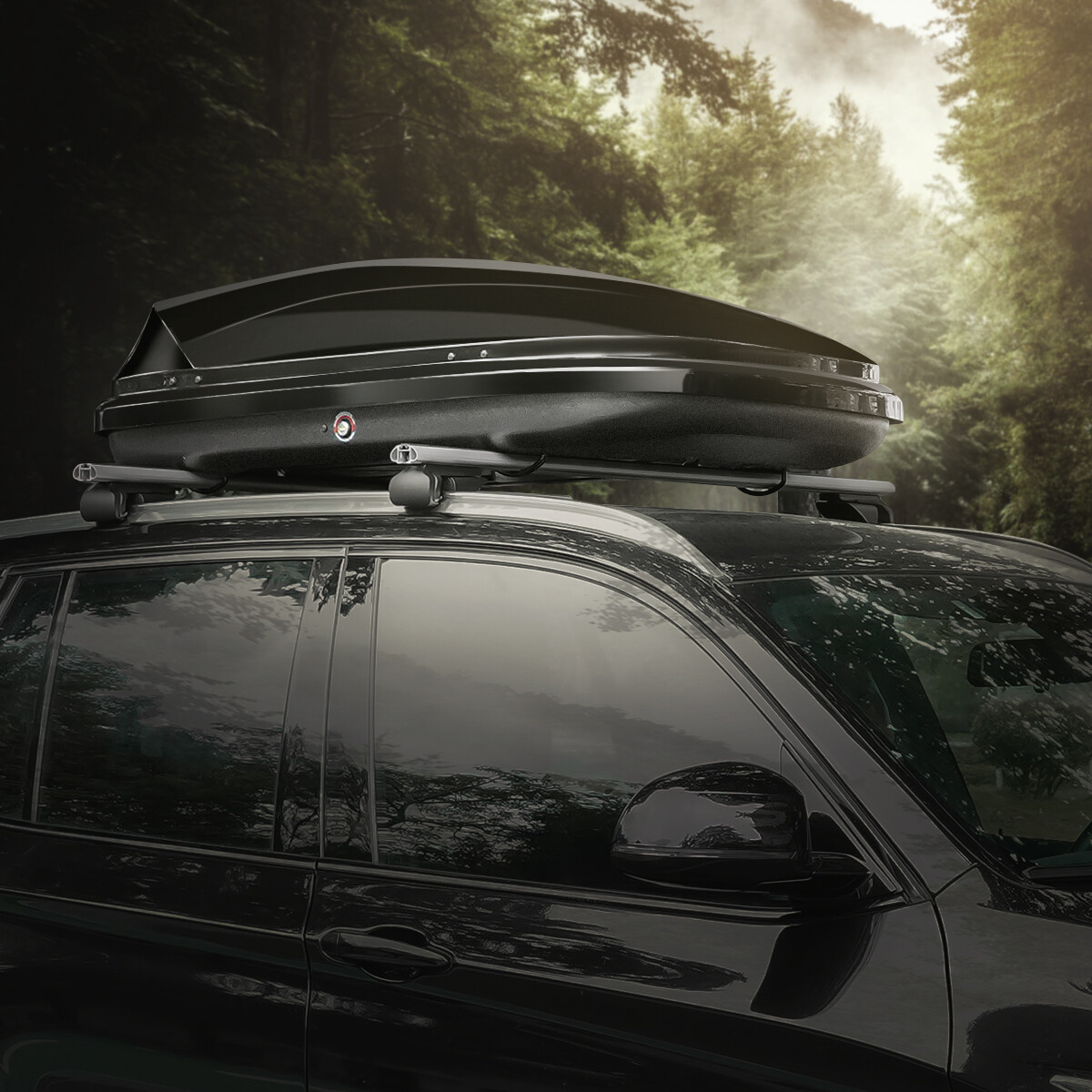 WATERPROOF GLOSSY CAR TOP CARGO CARRIER ROOF MOUNT TRAVEL STORAGE BOX W ...