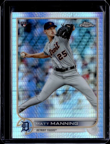 Matt Manning 2022 Topps Chrome #57 Prism Refractor Rookie Detroit ...