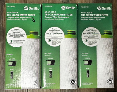 LOT OF 3 AO SMITH Clean Water Filter Claryum Replacement Filters AO-US ...