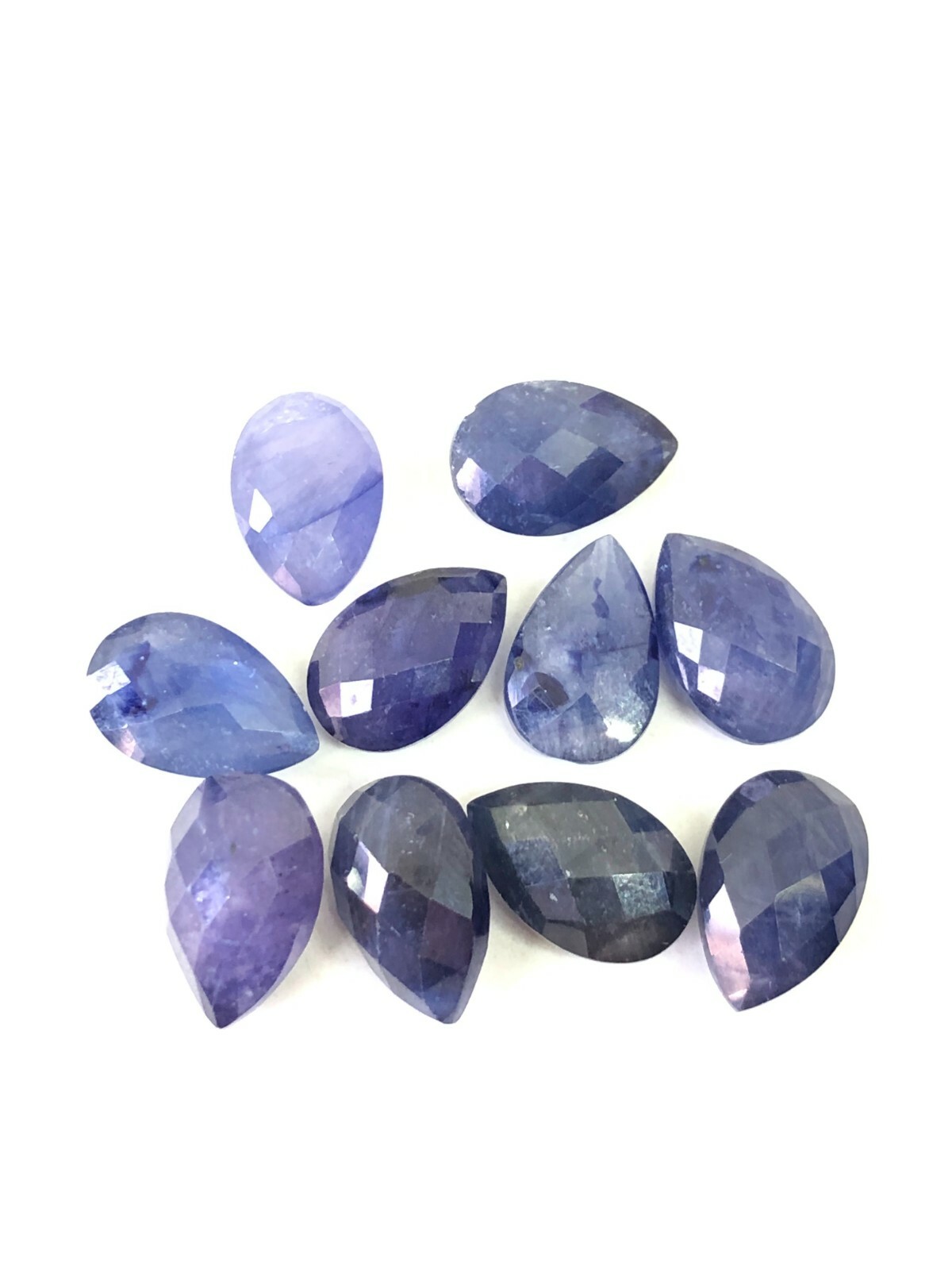 68.26 Ct Blue Sapphire Teardrop Size 14x9 mm Cut Faceted 10 Pcs Lot ...