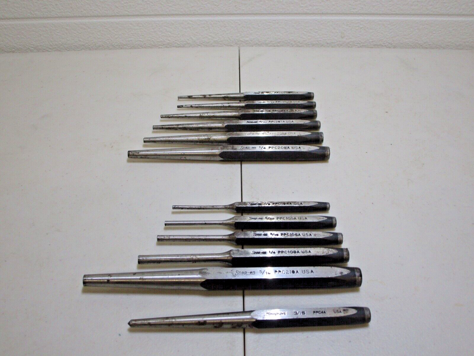 Snap On C-123 12pc Pin and Starter Punch Set w/ Roll Up Pouch Used | eBay