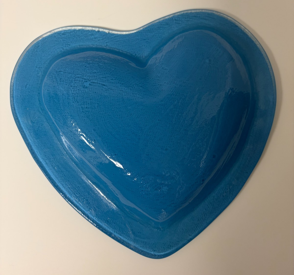 AnnieGlass Decorative Heart Bowls Frosted, Cobalt Blue, Robin's Egg ...