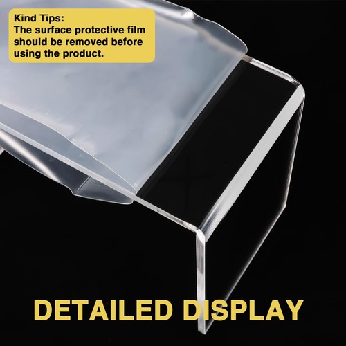 Pwbarwq 6 Pcs Acrylic Display Risers, 2 Sets Small Size Clear Shelf ...