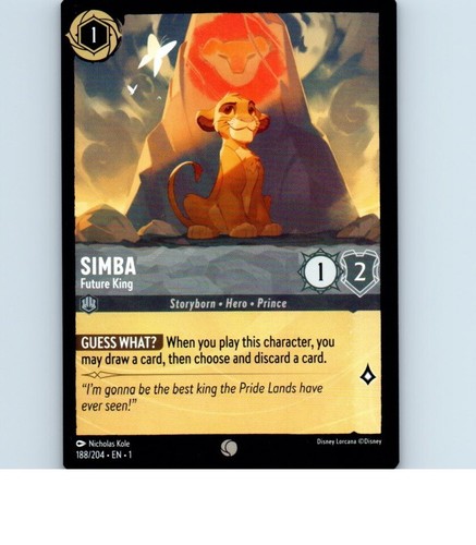 Simba Non-Foil 188/204 Disney Lorcana Card | eBay