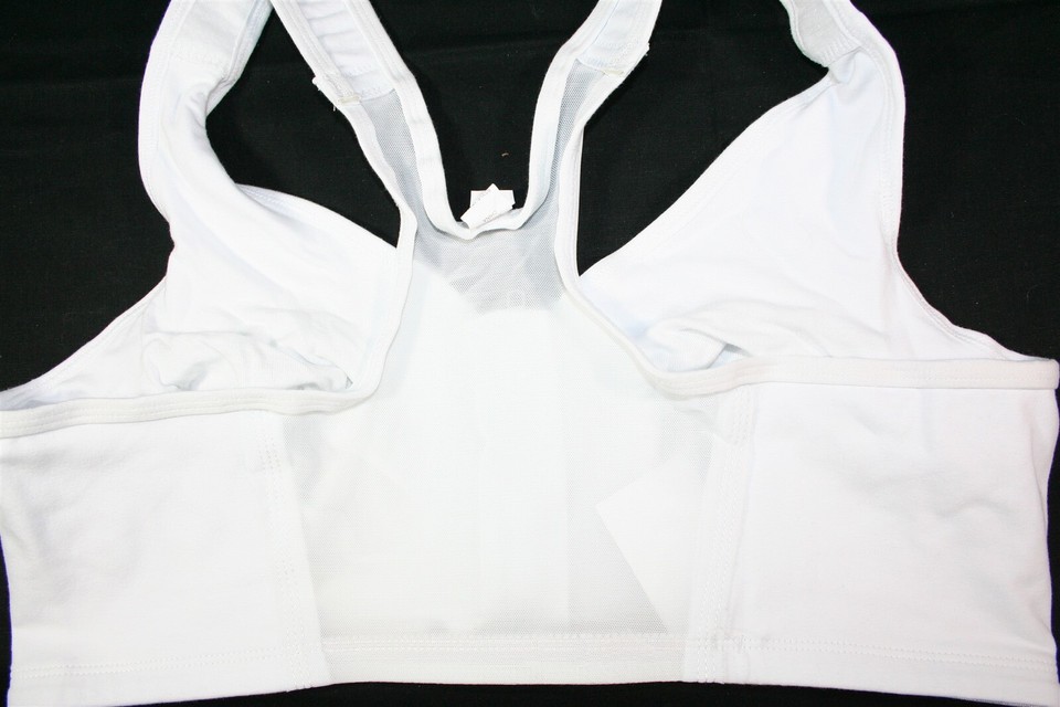 935X01 Valmont 1611A Front Zipper Mesh Racerback Sports Bra 42B/C White ...