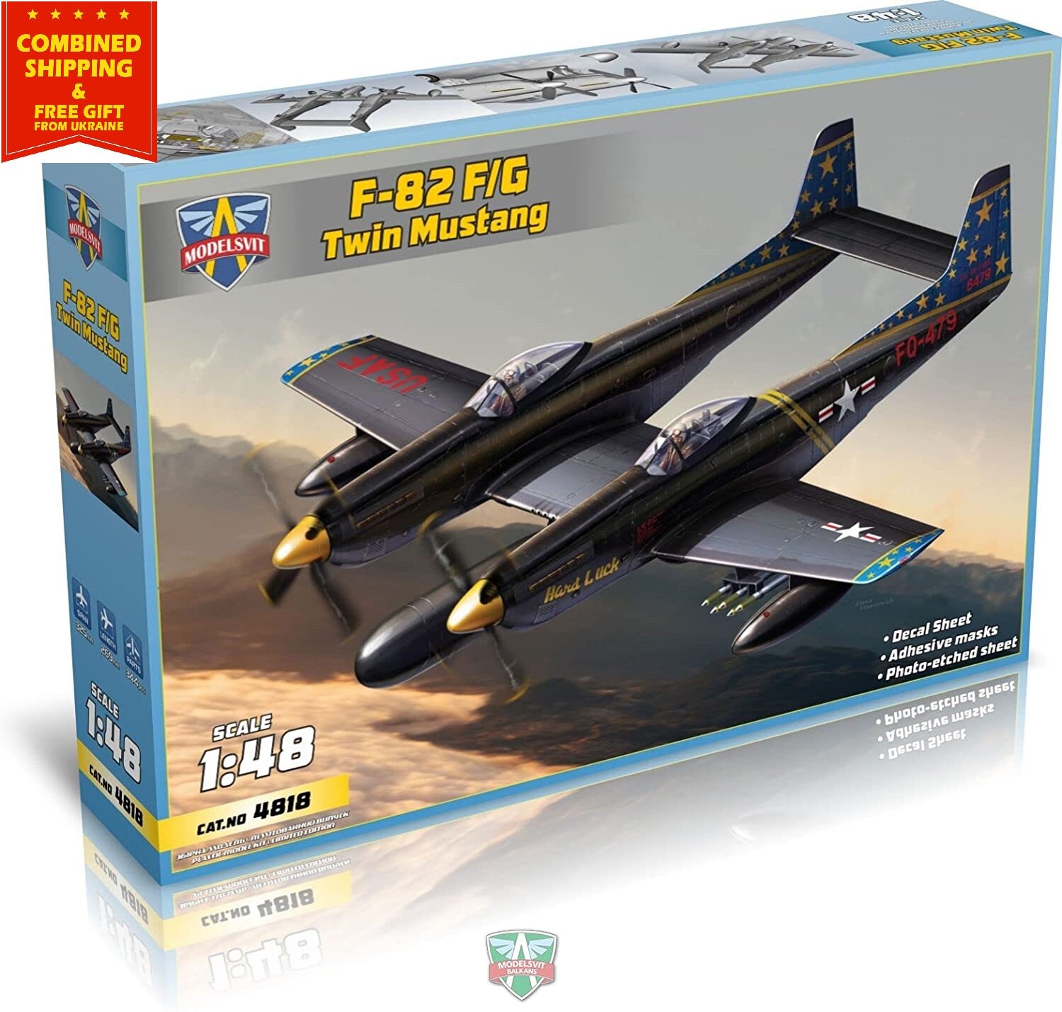 Model Svit 4818 F-82F/G "Twin Mustang" scale plastic model kit 1/48 | eBay