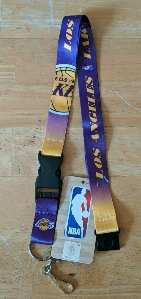 Los Angeles Lakers Lanyard Key Ring Keychain ID Holder Clip Kobe Lebron ...