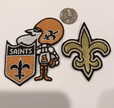 (2)-NEW ORLEANS SAINTS Vintage Style Iron on Embroidered Patches 3”X 3 ...