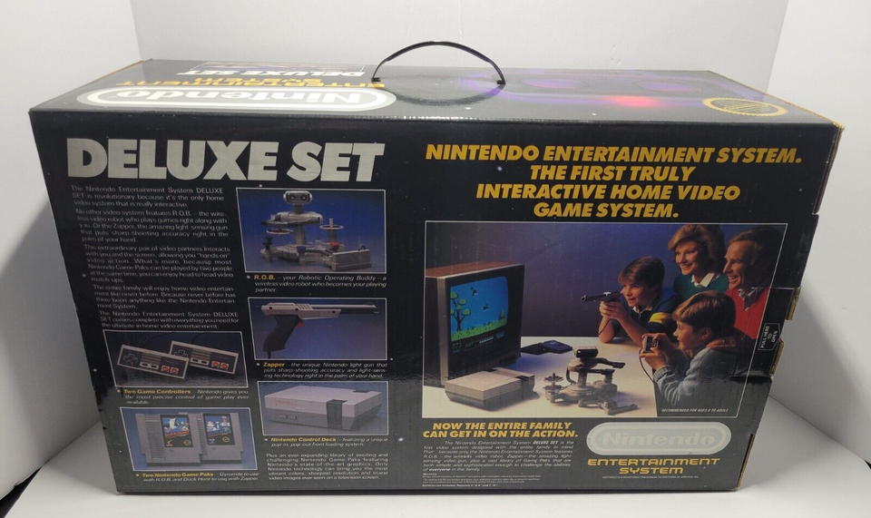 Nintendo NES Deluxe Set System Console Rob the Robot Complete in Box ...