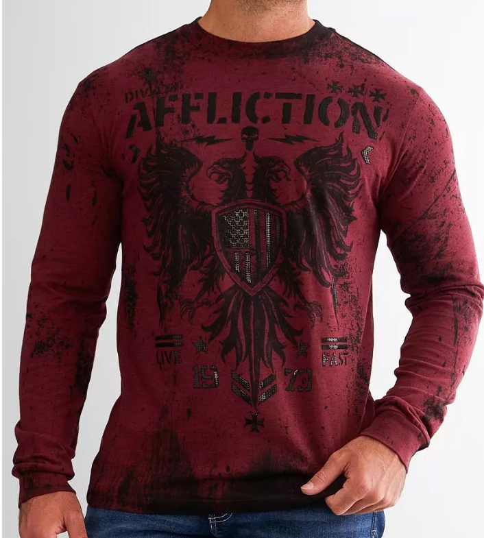 Affliction Men's “CORE DIVISION” Long Sleeve Tee Shirt; Size: Medium ...